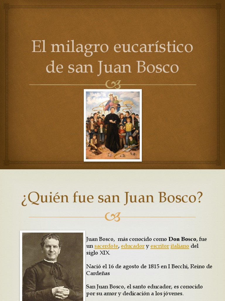 El Milagro Eucarístico de San Juan Bosco | PDF