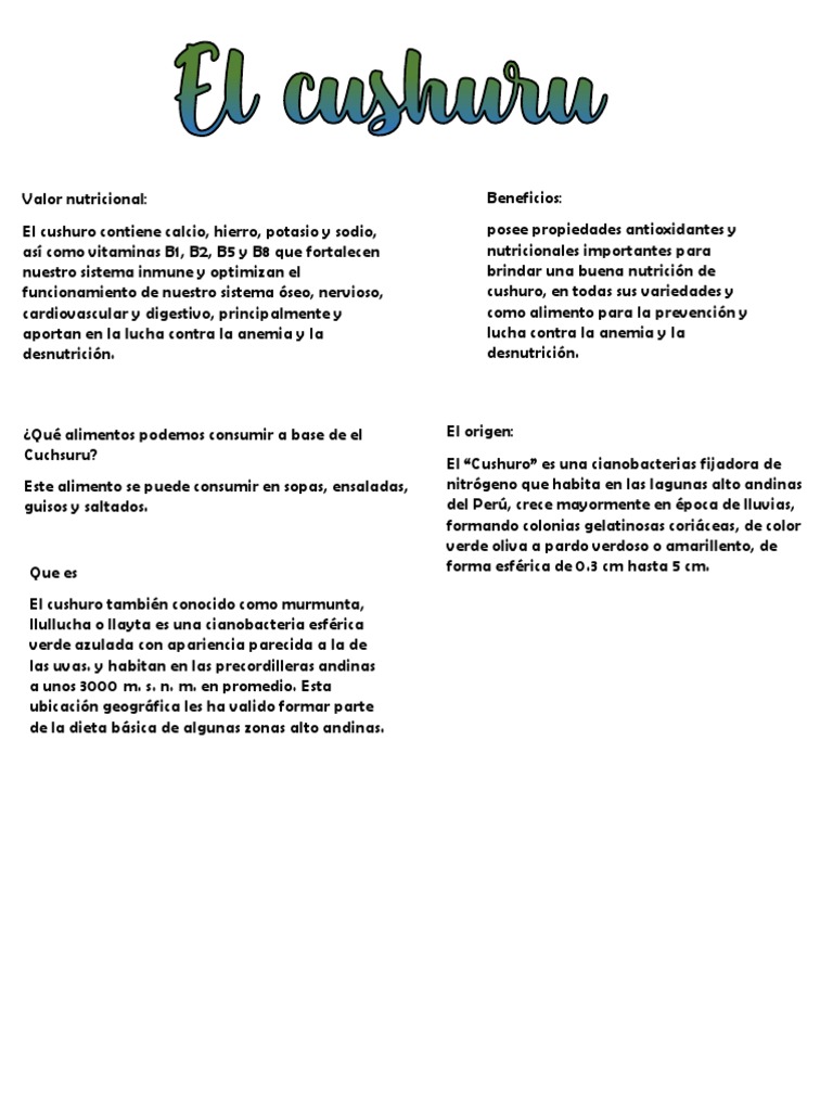 Beneficios del Cushuro Andino | PDF