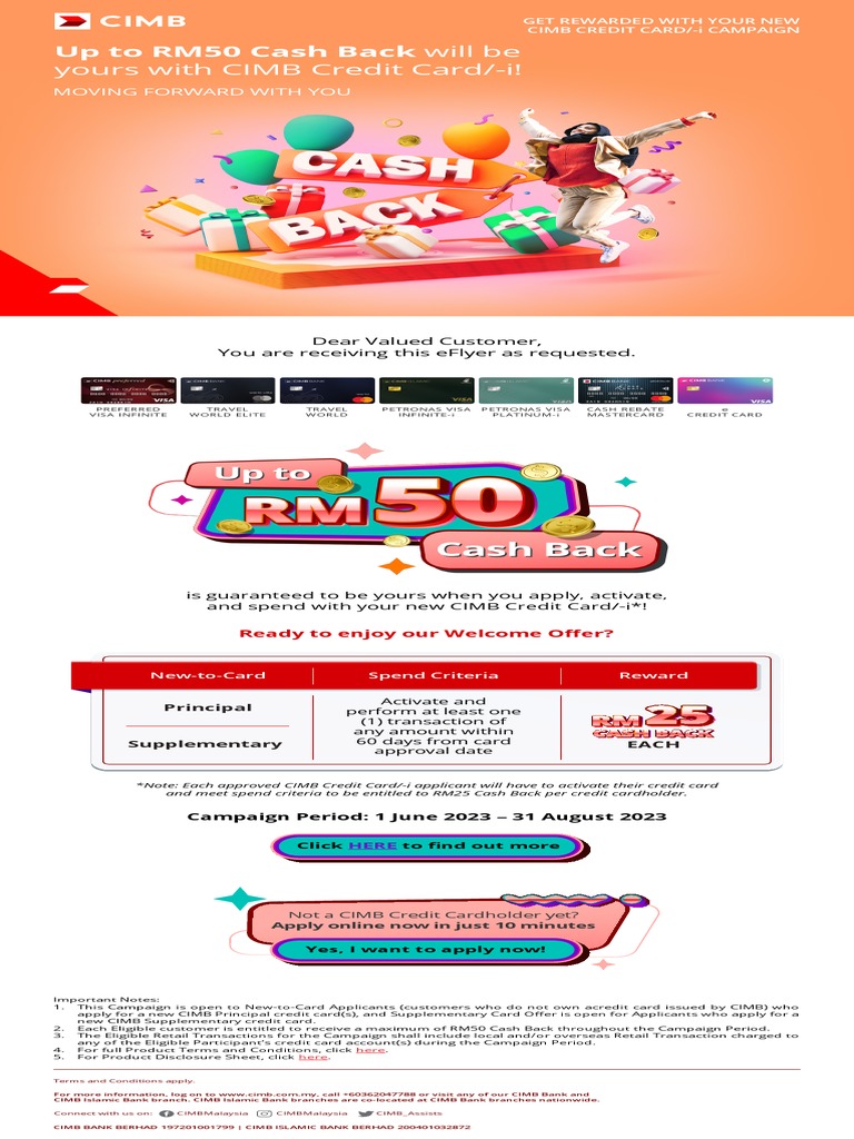 Up To RM50 Welcome Offer - EFlyer - FA | PDF | Credit Card | Visa Inc.