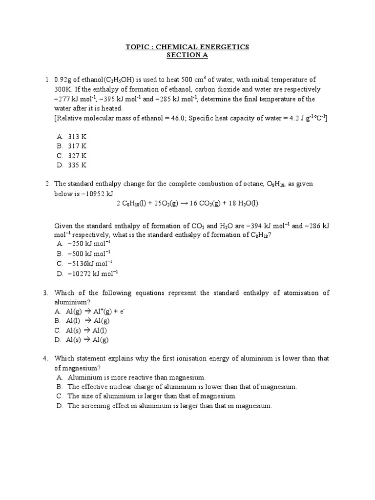 Chemical Energetics | Download Free PDF | Chlorine | Ionic Bonding