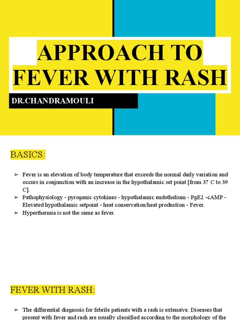 Approach To Fever With Rash | PDF | Fever | Medical Specialties