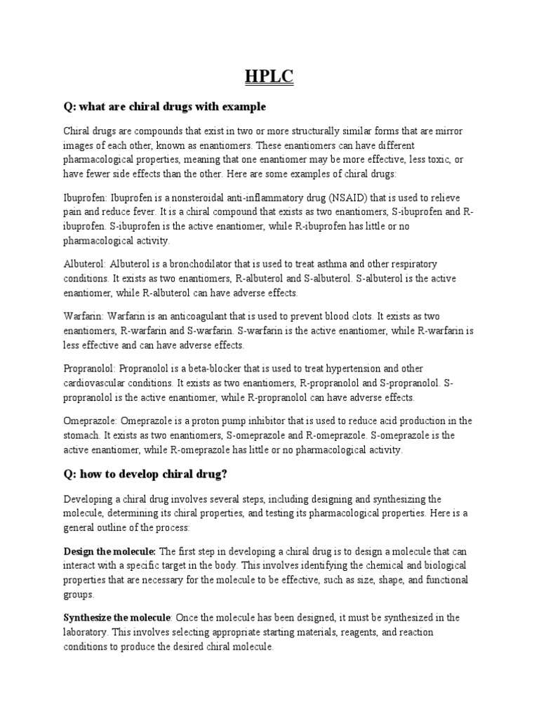 Hplc Pdf Chromatography High Performance Liquid Chromatography