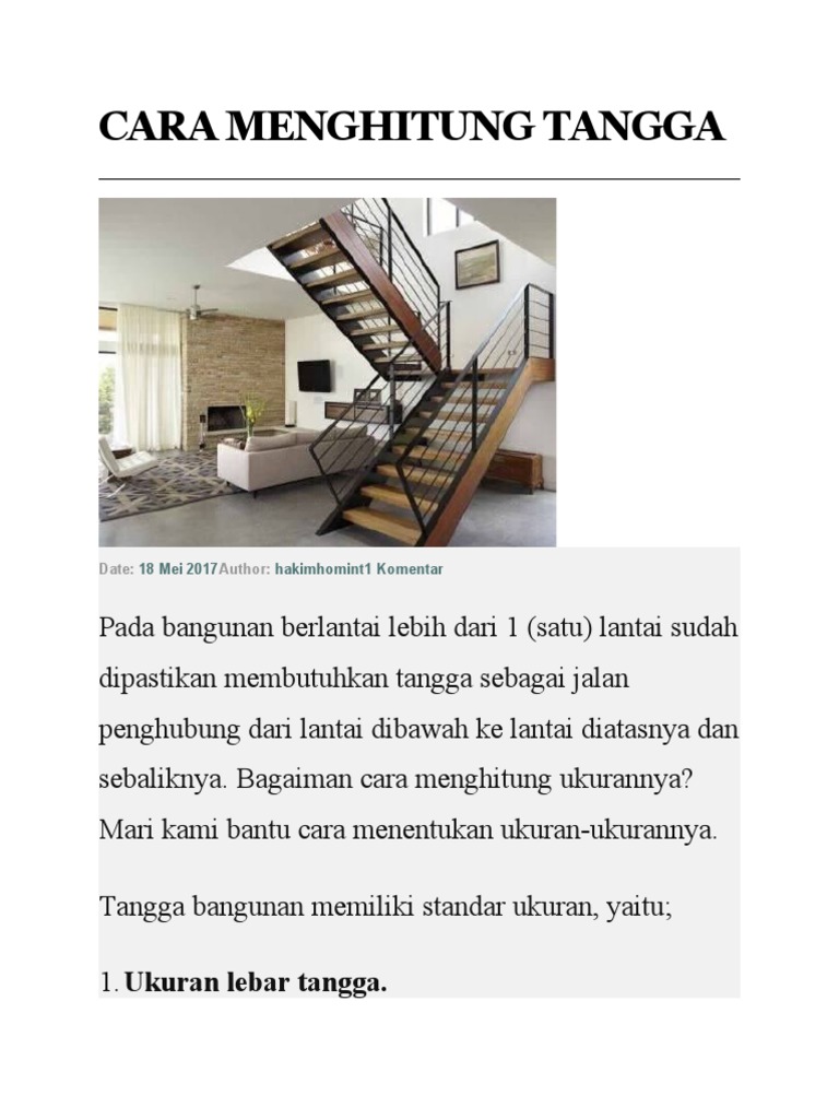 Panduan Ukuran dan Hitung Tangga | PDF