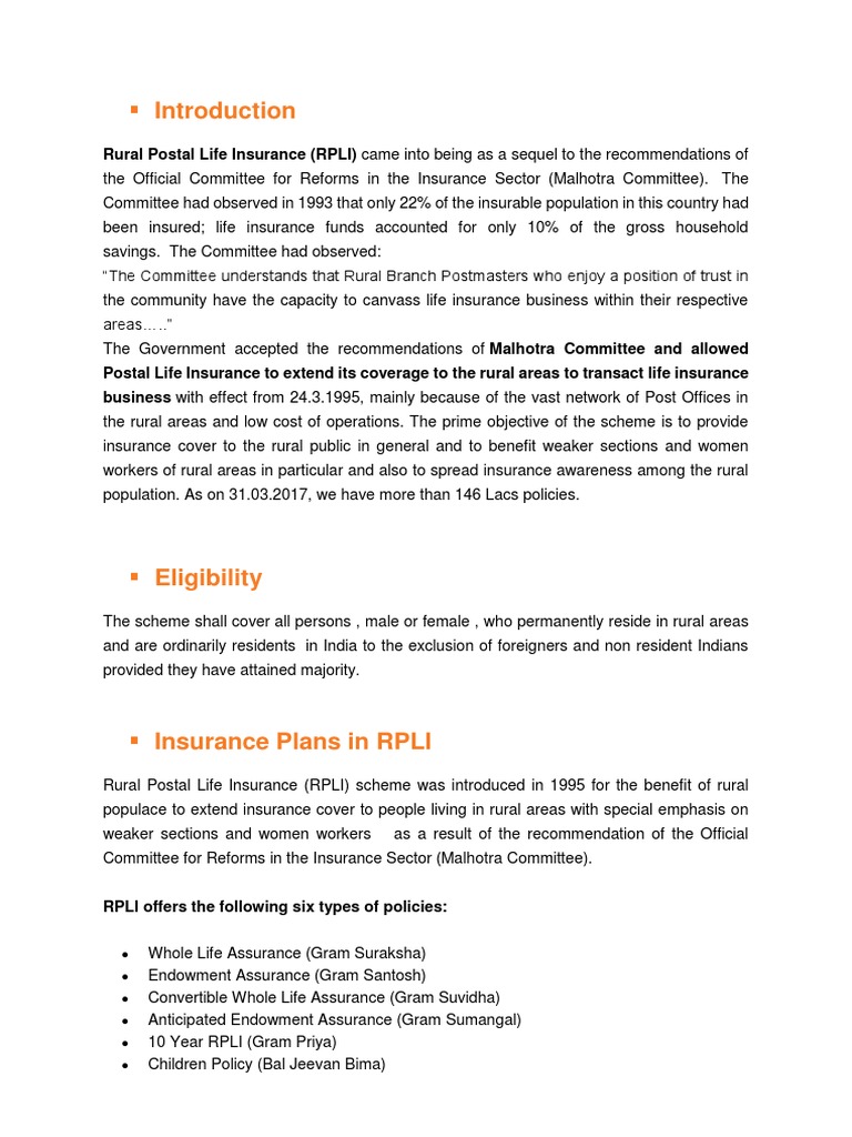 RPLI: Overview and Policy Details | PDF | Life Insurance | Insurance