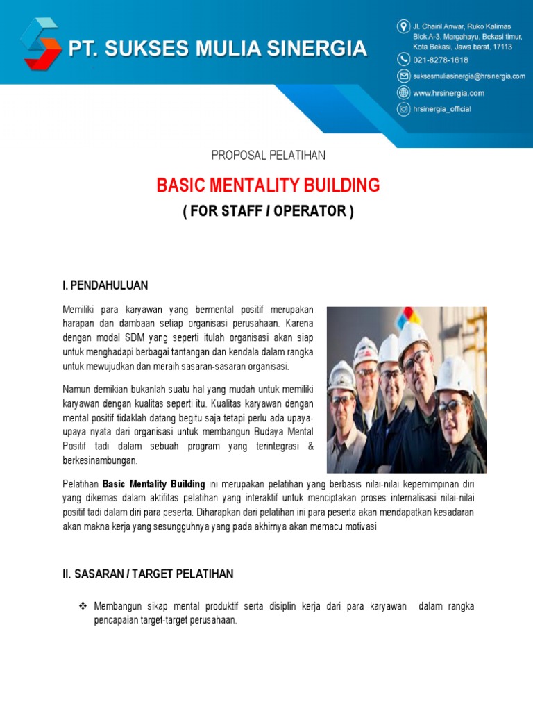 Proposal Training Basic Mentality Building | PDF