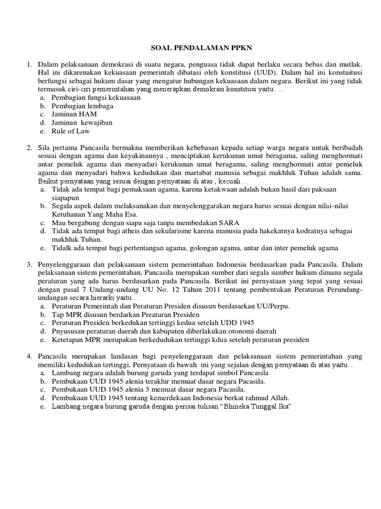Latihan Soal PPKN 2023 2 | PDF