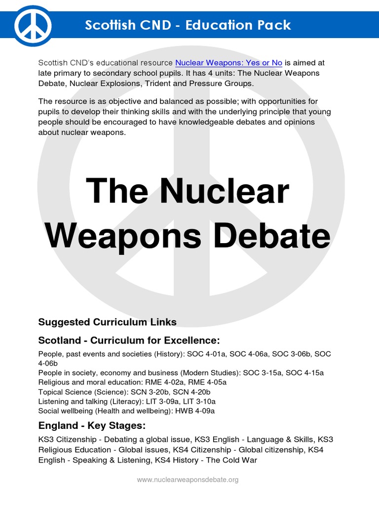 1 The Nuclear Weapons Debate | PDF | Atomic Bombings Of Hiroshima And ...