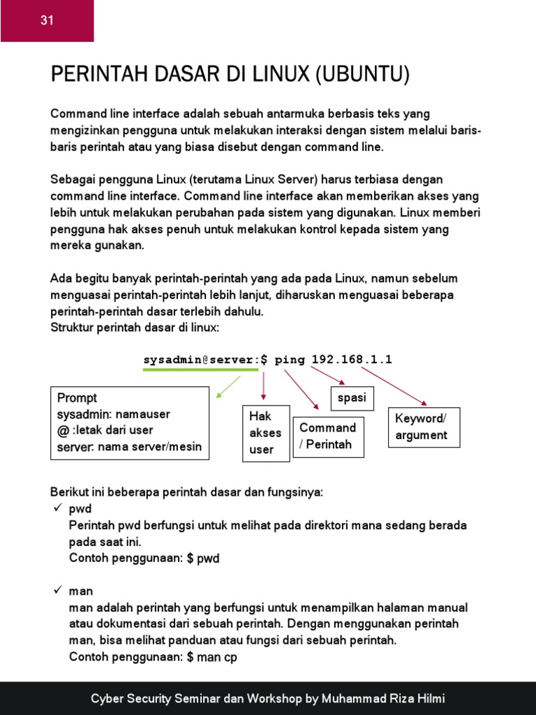 CHAPTER2-Perintah Dasar Linux (Ubuntu) | PDF | Komputer