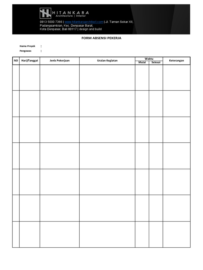 Contoh Tabel Progres Hasil Pekerjaan | PDF