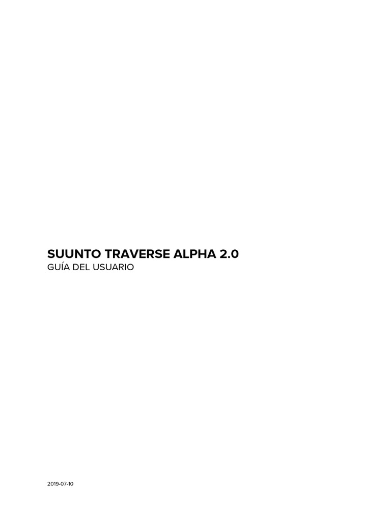 Guía del usuario Suunto Traverse Alpha | PDF | Altímetro | Presión ...
