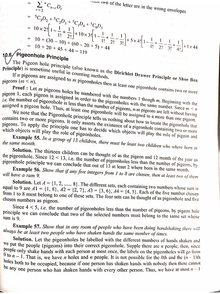Pigeonhole Principal, Recurrence Relation and Generating Function | PDF Pigeonhole Principal, Recurrence Relation and Generating Function | PDF