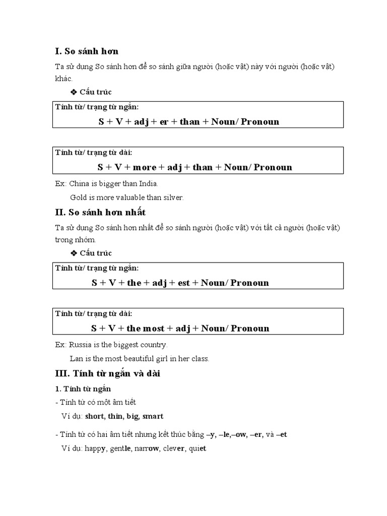 Bai Tap So Sanh Hon Va Hon Nhat | PDF