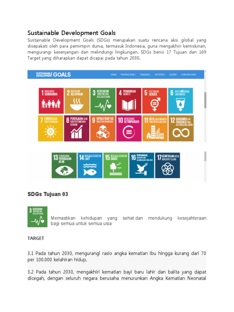 Tujuan dan Target SDG 3 Kesehatan Global | PDF