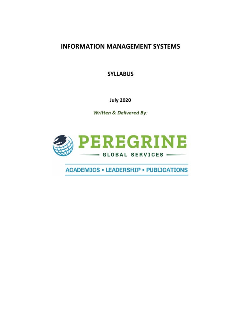 Information Management Systems Syllabus July 2020 | PDF | Information ...
