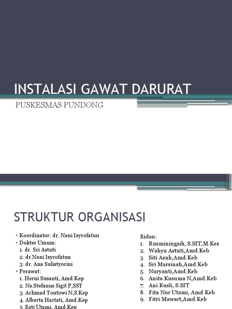 Instalasi Gawat Darurat | PDF | Sains & Matematika
