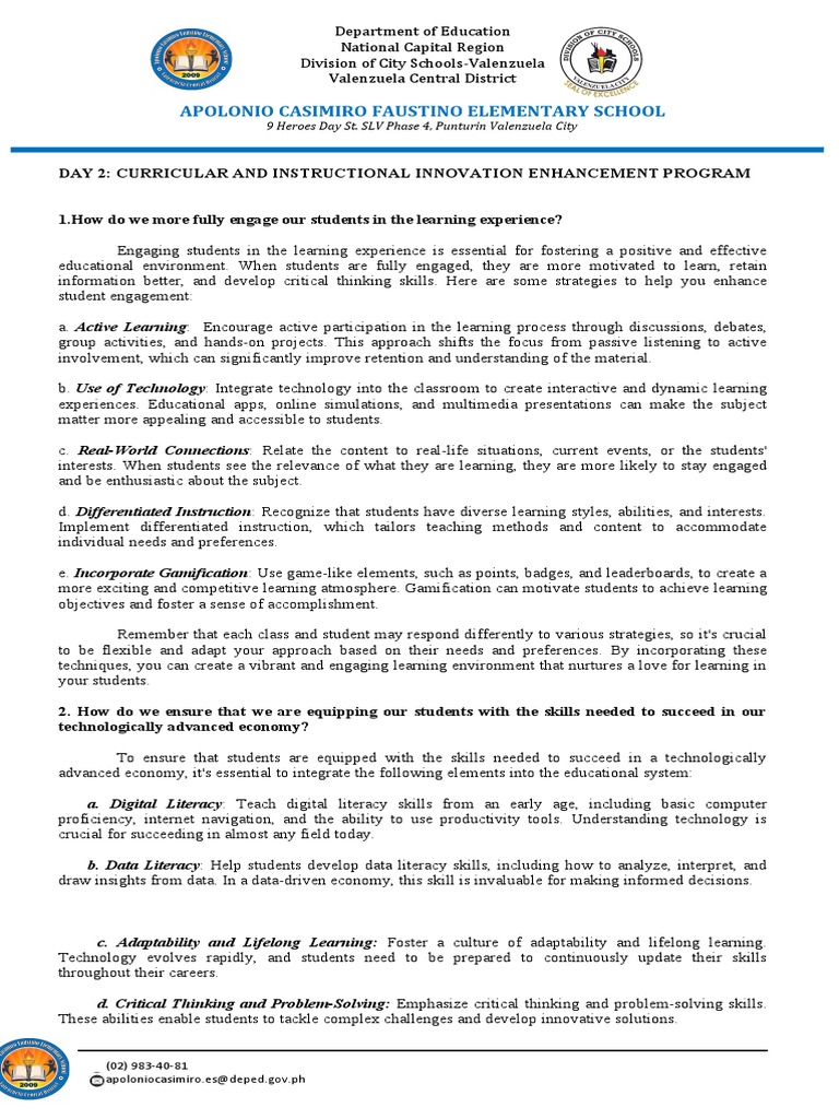 Enhancing Student Engagement and Skills | PDF | Project Based Learning | Educational Technology