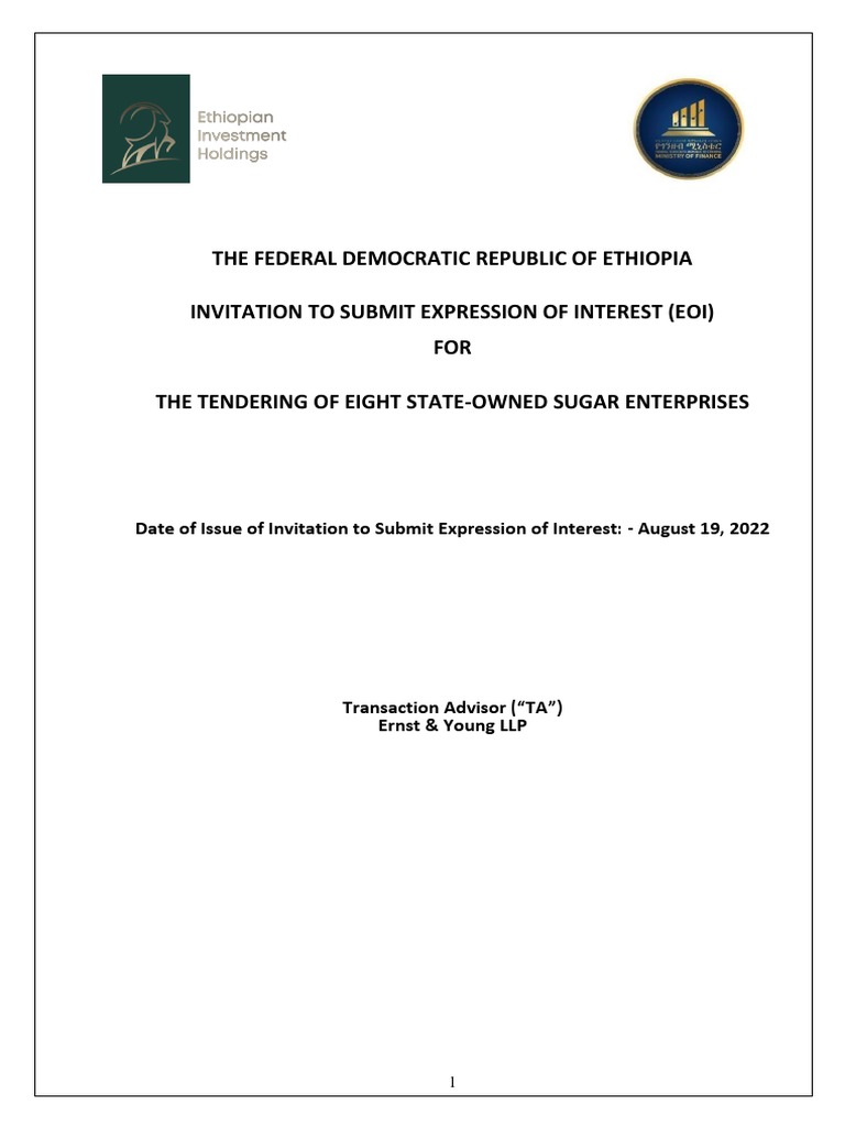 Invitation To Submit Expression of Interest Eoi | PDF | Request For ...