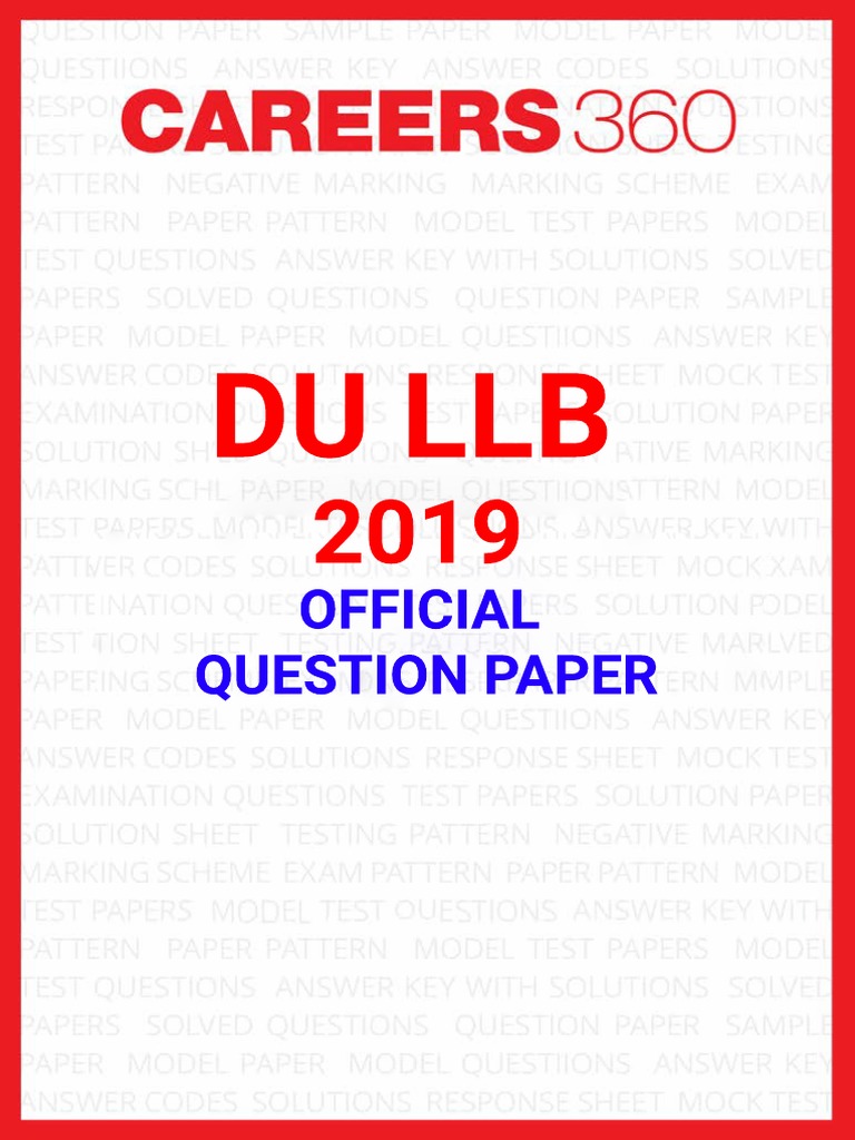 DU LLB 2019 Official Question Paper | PDF | Supreme Court Of India ...
