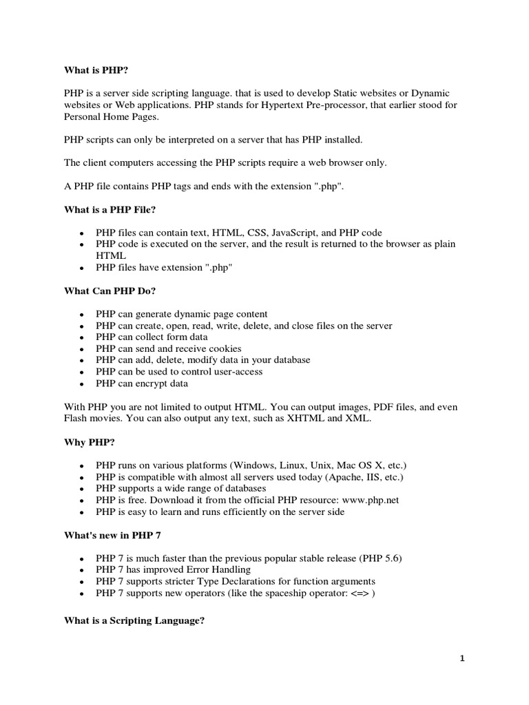 PHP Unit I - V - Notes | PDF | Php | Networking PHP Unit I - V - Notes | PDF | Php | Networking