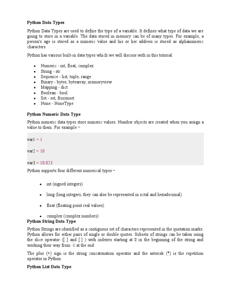 Python Data Types Unit I Pdf Boolean Data Type Data Type 1003