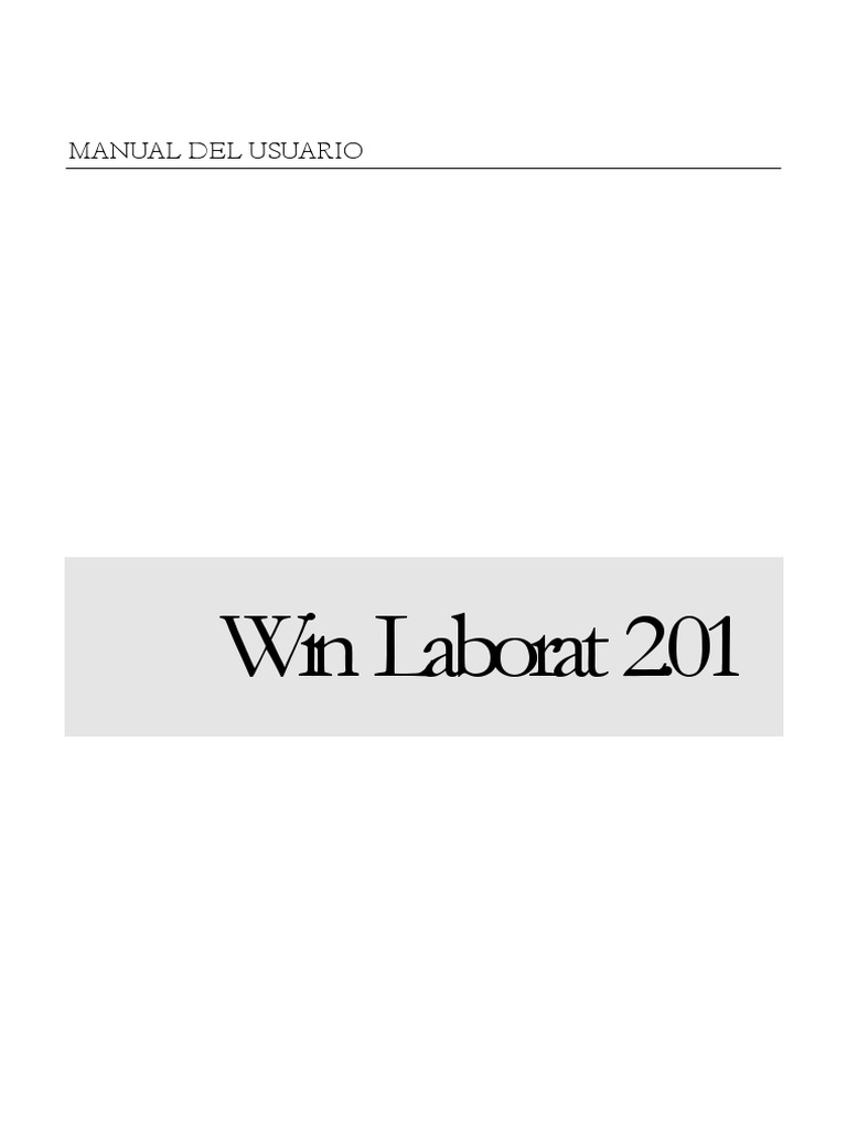 Manual de Usuario Win Laborat 2.01 | PDF | Microsoft Windows | Software