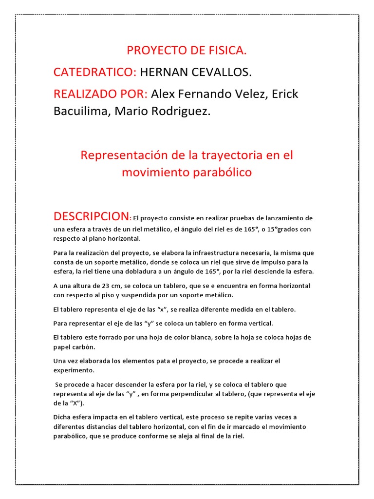 Proyecto de Fisica | PDF | Esfera