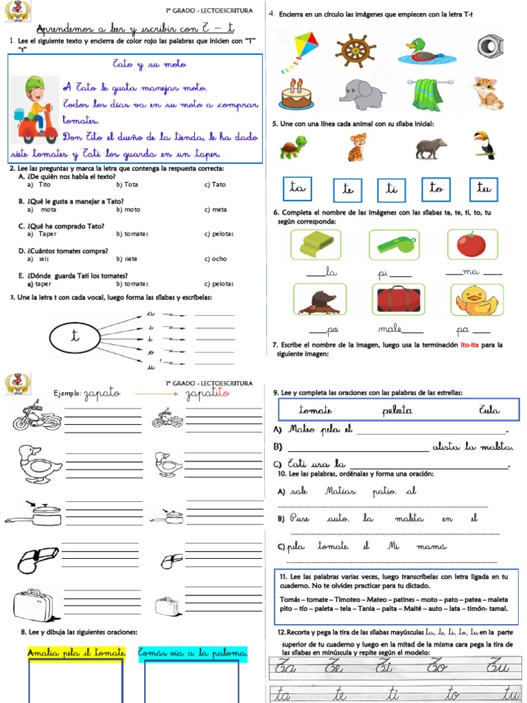 LECTOESCRITURA LETRA T - T | PDF