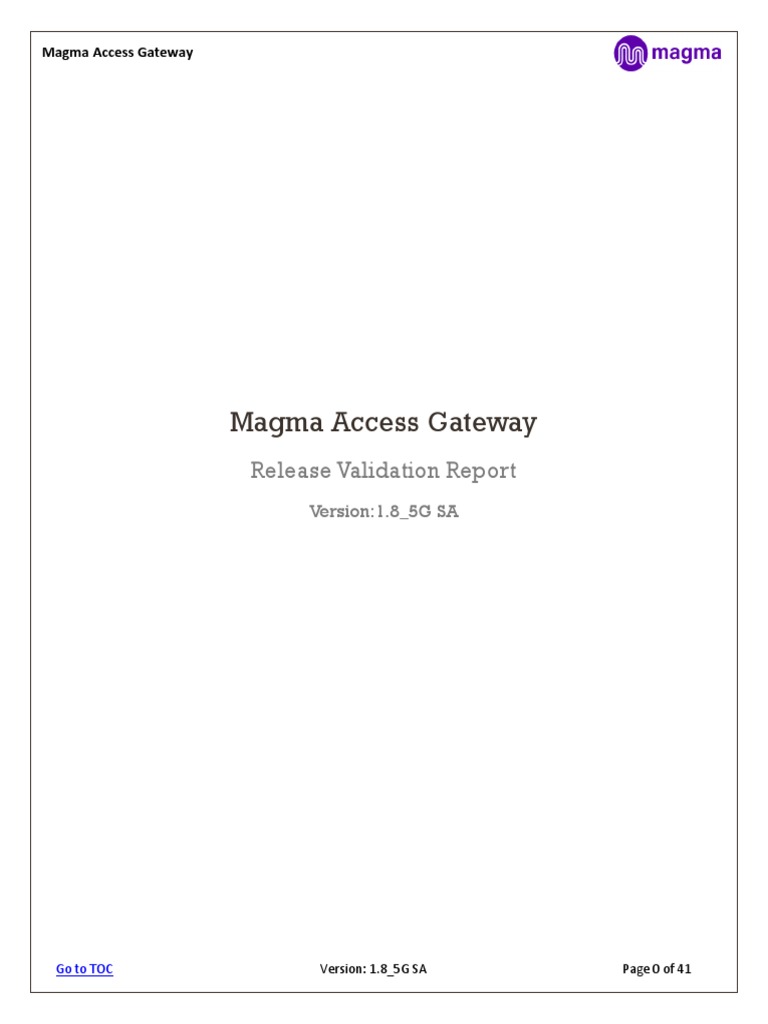 Magma AGW Release V1.8-5G-SA. .Validation - Report | PDF | I Pv6 | Computer Network