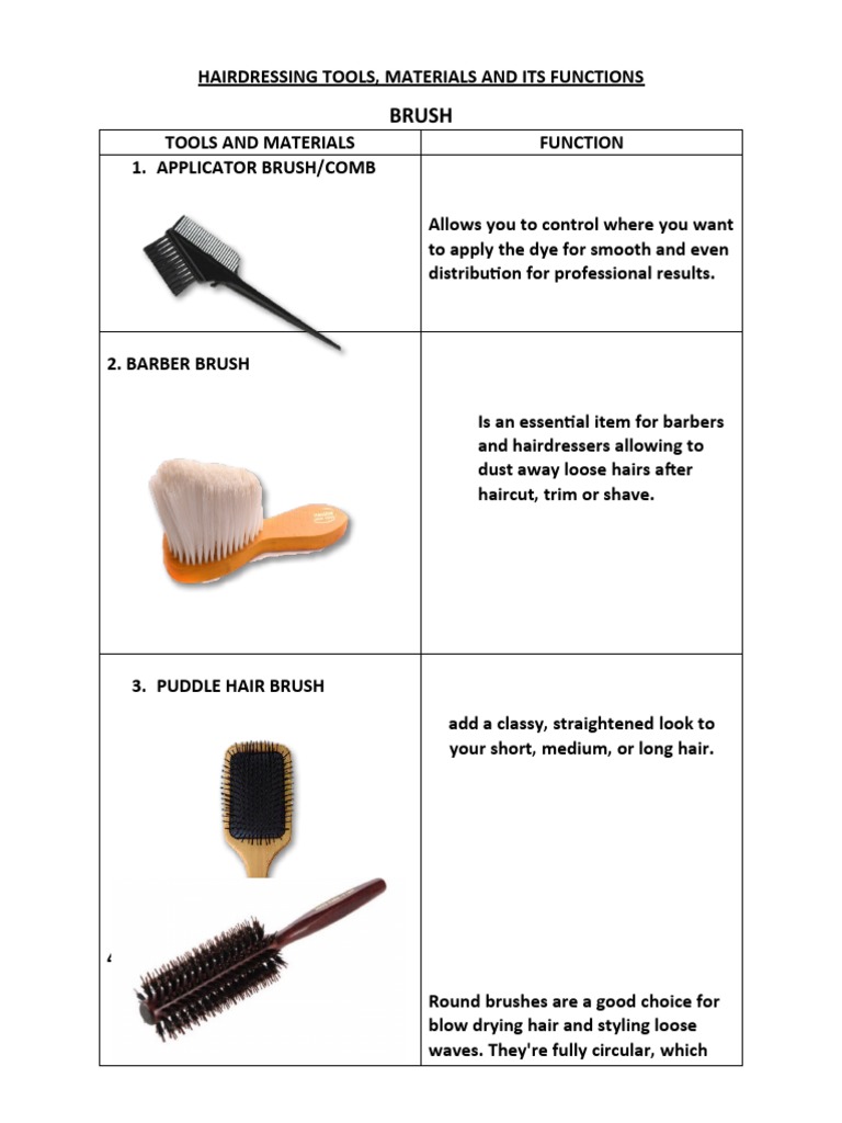 Hairdressing Tools | PDF | Hairdresser | Hairstyle