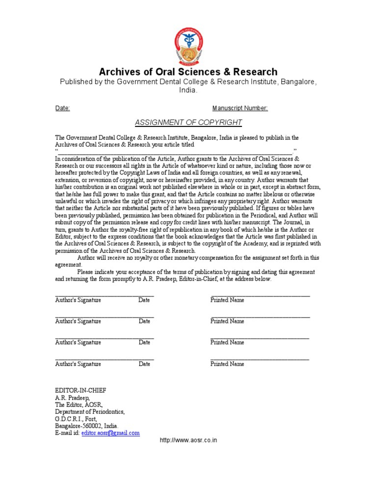 Copyright Form | PDF