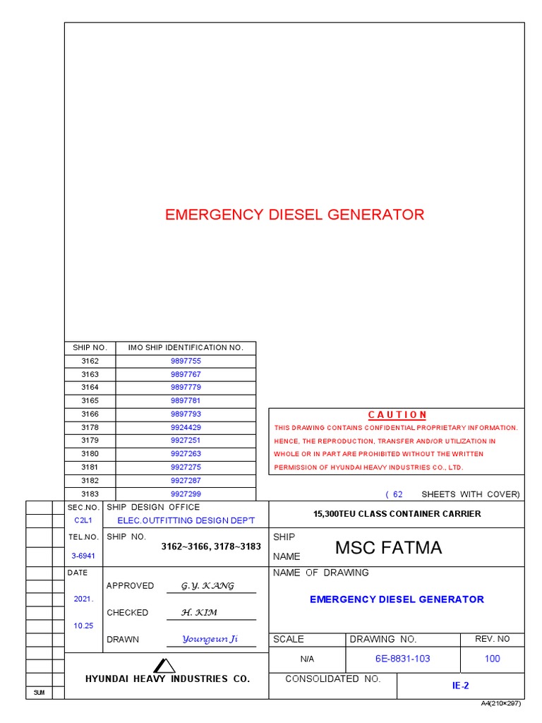 Emergency Diesel Generator Specs | PDF | Engines | Diesel Engine