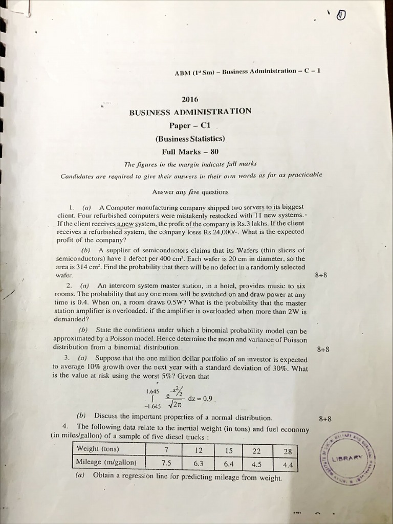 2016 1 ST Sem MBA | PDF