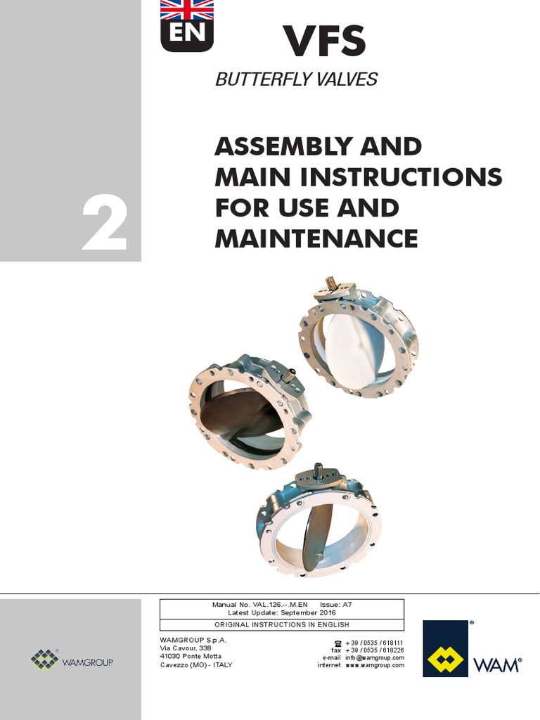 Assembly and Main Instructions For Use and Maintenance: Butterfly ...