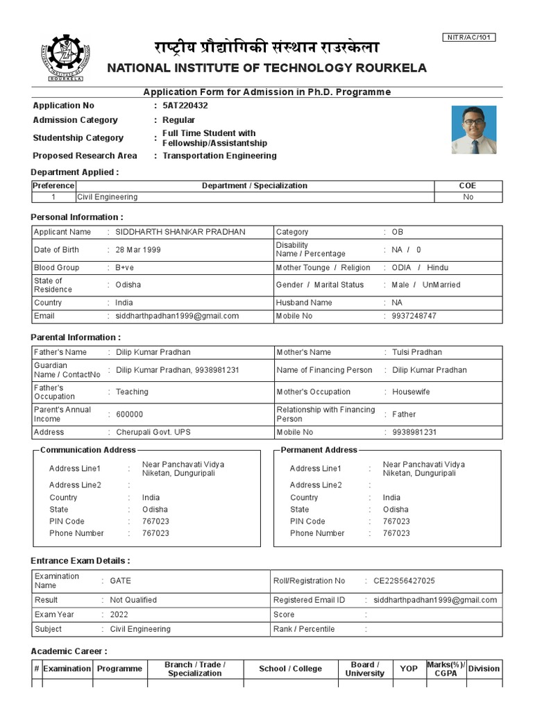 National Institute of Technology Rourkela | PDF | Academic Degree