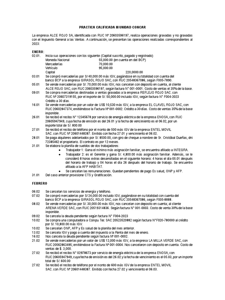 Practica Calificada Iii Unidad | PDF | Economias | Business
