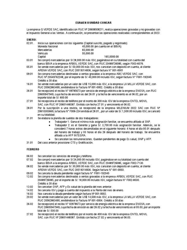 Examen Ii Unidad | PDF | Factura | Economias Examen Ii Unidad | PDF | Factura | Economias
