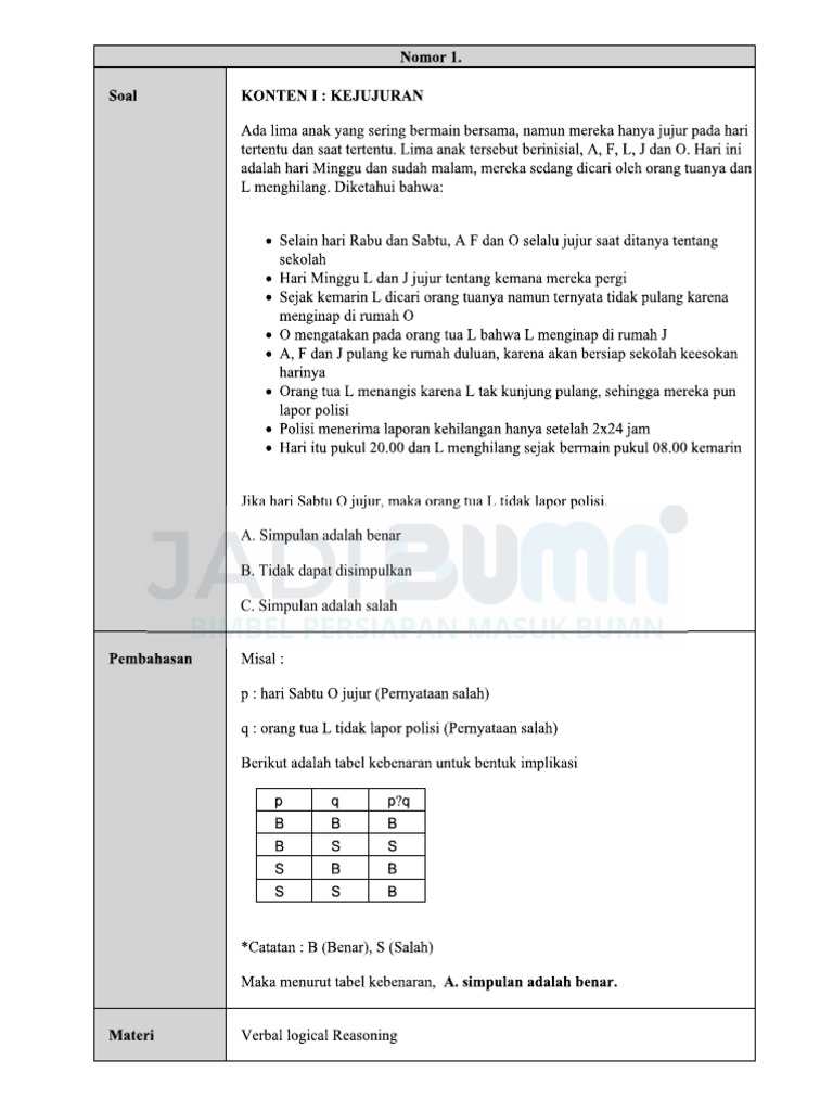 Verbal Logic Trial | PDF