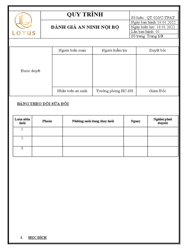 QT - CTPAT.020 - Quy Trình Đánh Giá N I B | PDF
