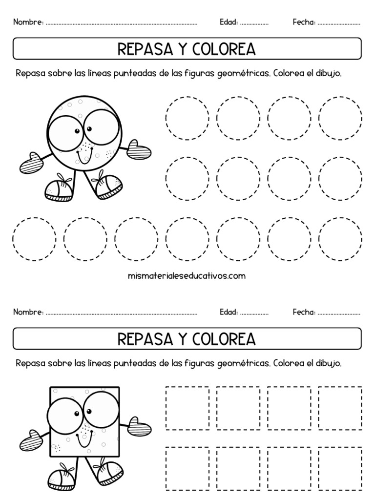 Mis Materiales Educativos S Carta Tc Figuras Geométricas Para Repasar 1 Dibujo Y 15 Espacios 