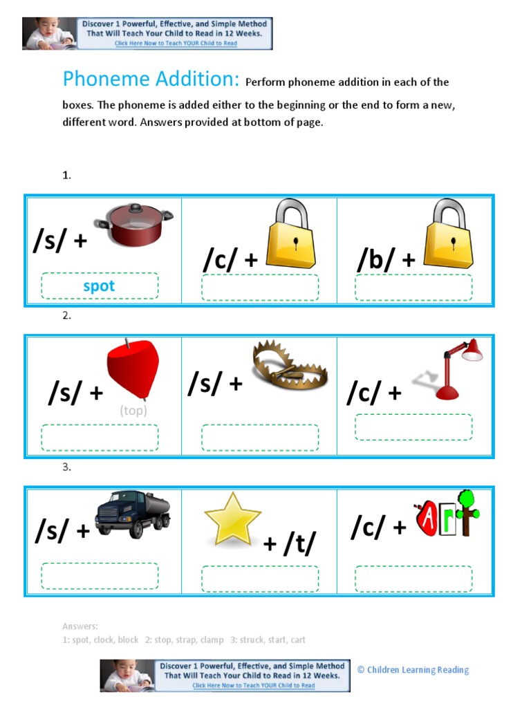 Phoneme Activities for Early Readers | PDF | Linguistics