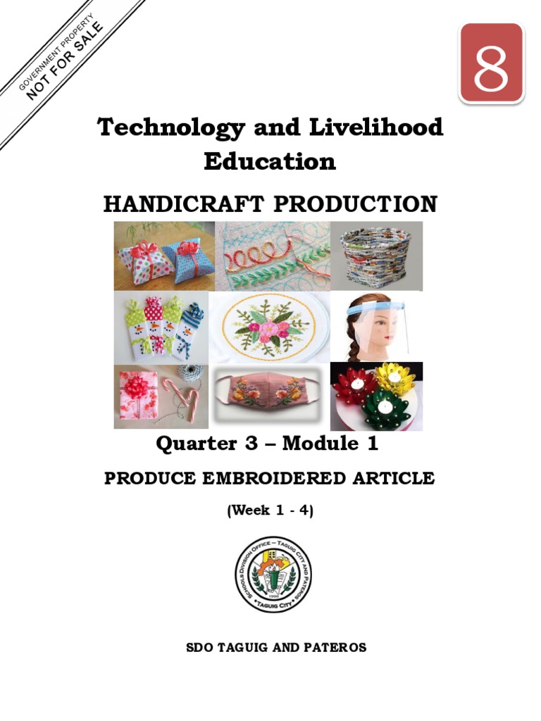 Handicraft 8, W1-4 | PDF | Embroidery | Textile Arts