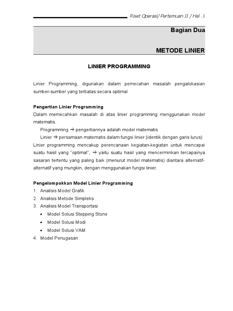Optimasi Linier Programming | PDF | Komputer