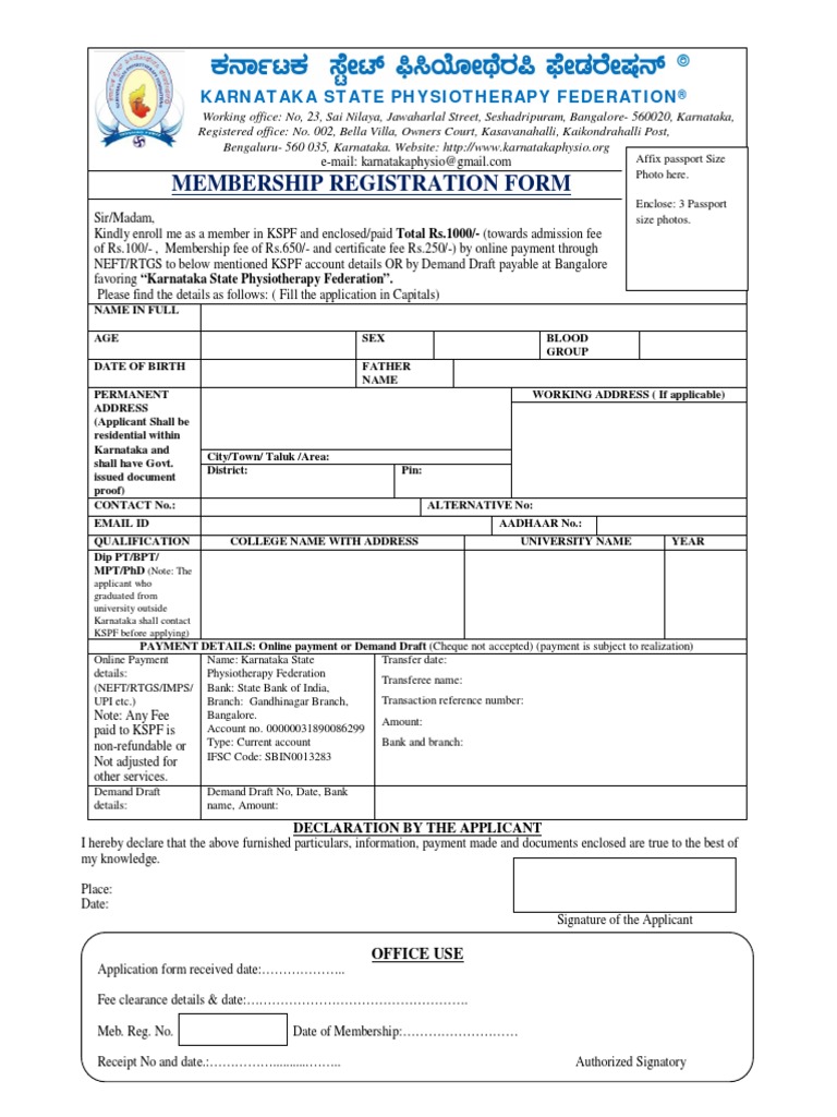 KSPF Application Form | PDF | Payments | Money