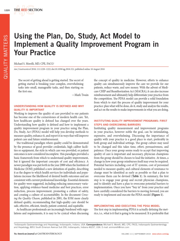 Pdsa | PDF | Performance Indicator | Health Care