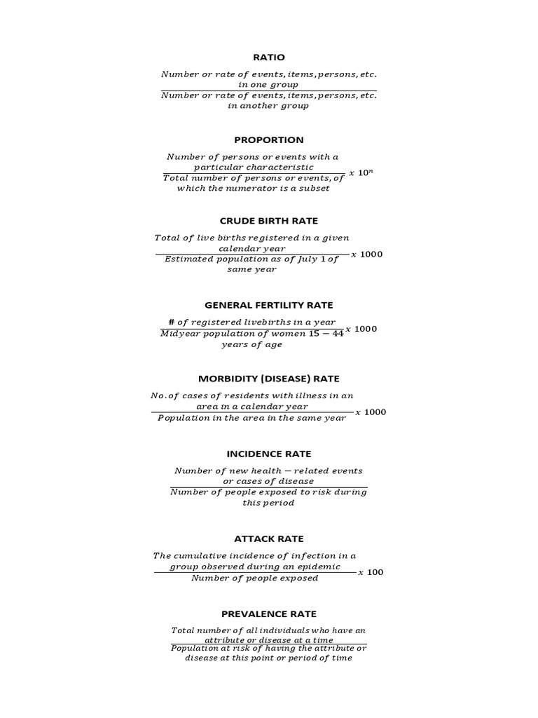 Vital Statistics Formula | PDF | Mortality Rate | Actuarial Science