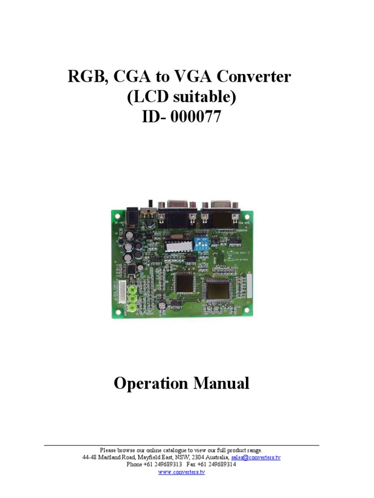 RGB/CGA to VGA Converter Guide | PDF | Information And Communications ...