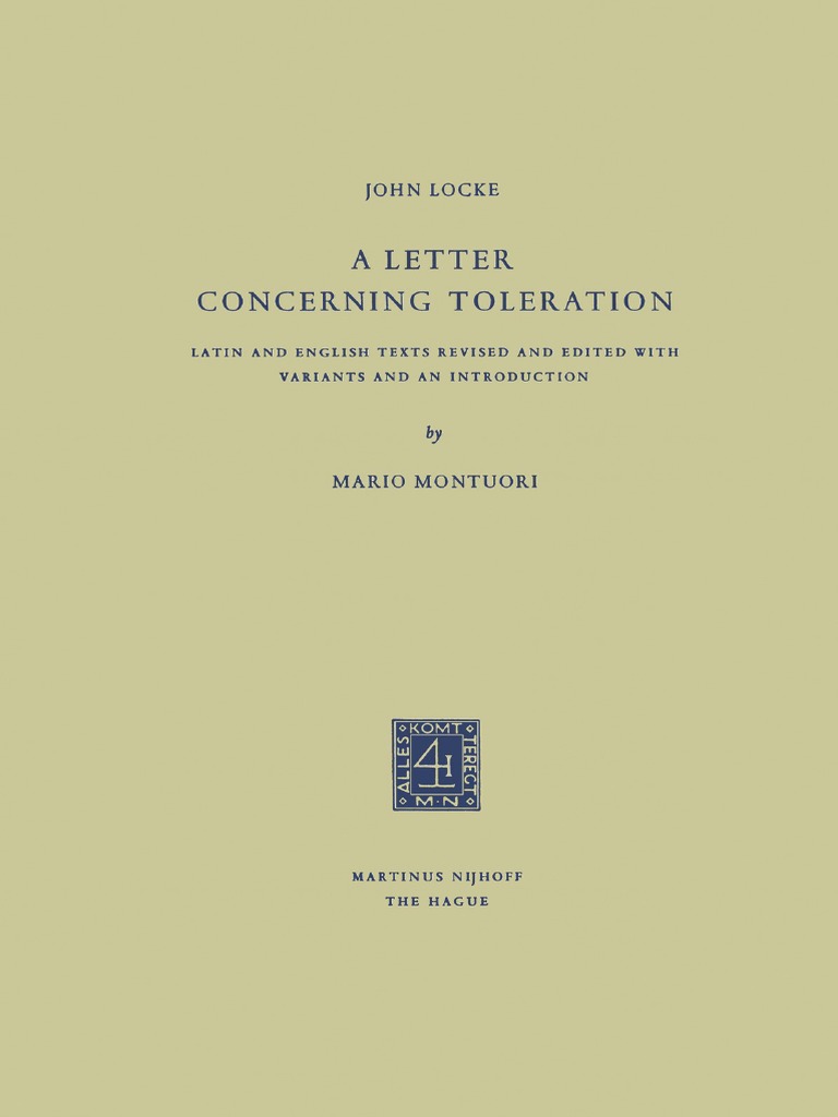 Locke's Letter on Toleration (1689) | PDF