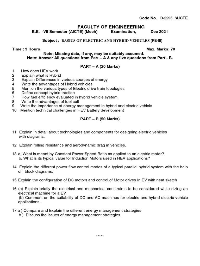 Basics of Electric & Hybrid Vehicles | PDF | Electric Vehicle | Hybrid ...