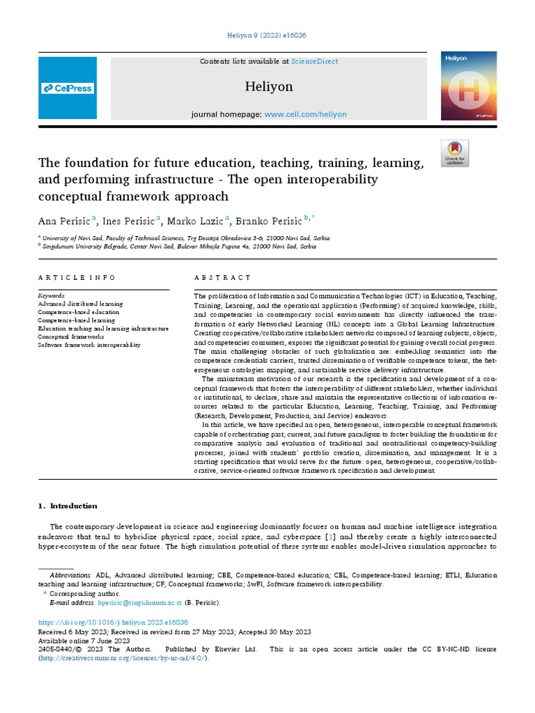 Framework for Future Education Systems | PDF | Science | Educational ...