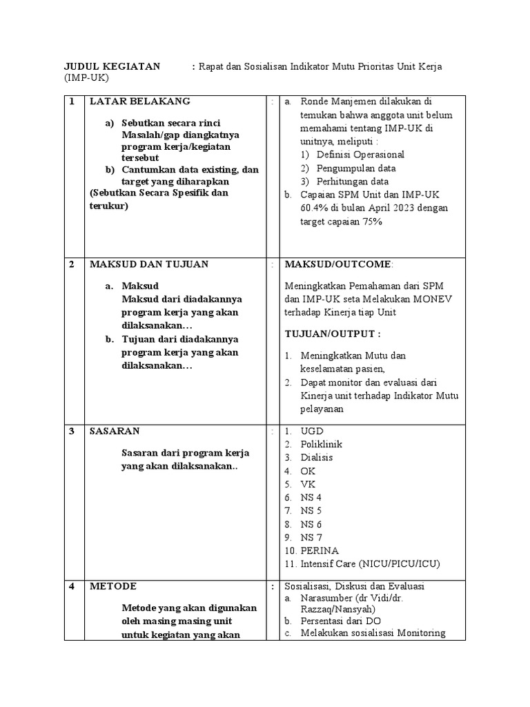 Kerangka Acuan Kerja SPM - Imp-Uk | PDF